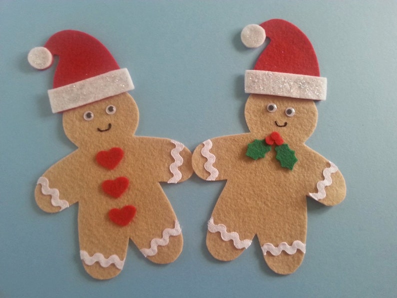 Five Little Christmas Gingerbread Men PDF Pattern Felt Board | Etsy