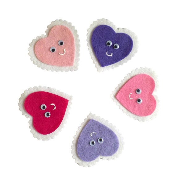 Five Valentine's Hearts PDF Pattern Felt Board Set Toys | Etsy