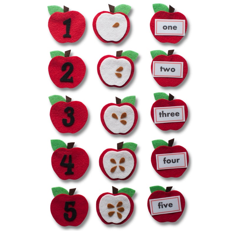 Apple Seed Counting PDF SVG Cutting File Pattern Felt Board Set ...