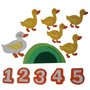 Five Little Ducks Felt Board PDF SVG Pattern Easy Farm Animals No Sew ...