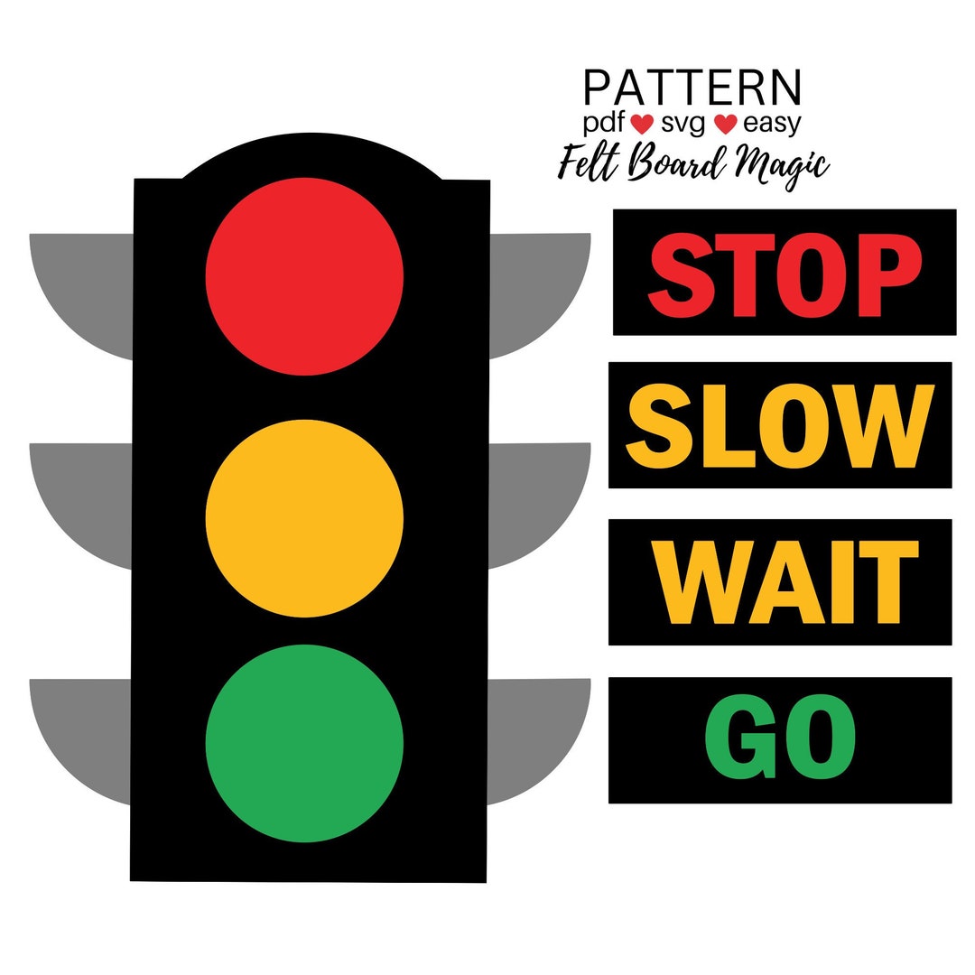 Traffic Lights Felt Board Set Pattern PDF SVG Cutting Files, Crazy ...