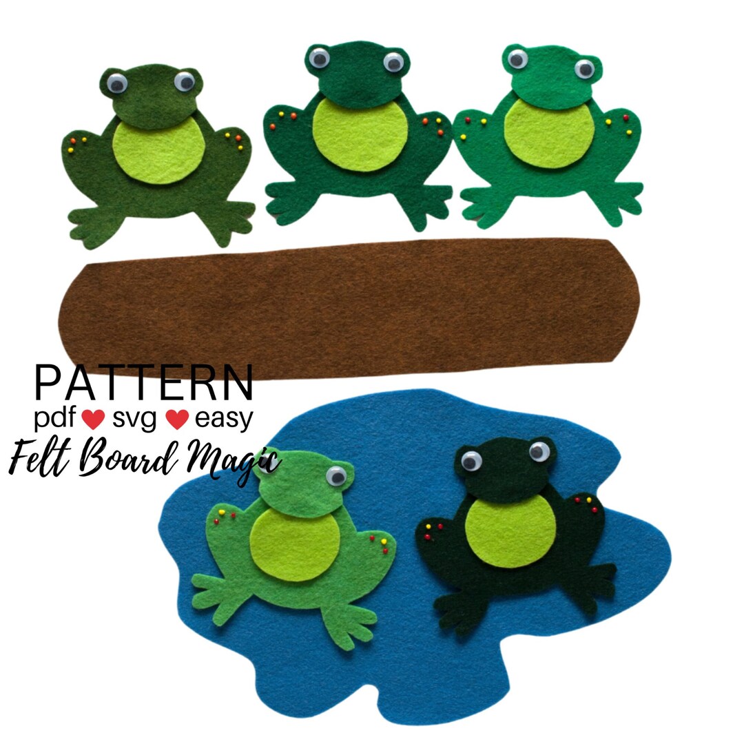 Five Little Speckled Frogs PDF SVG Felt Board Pattern Flannel Board ...
