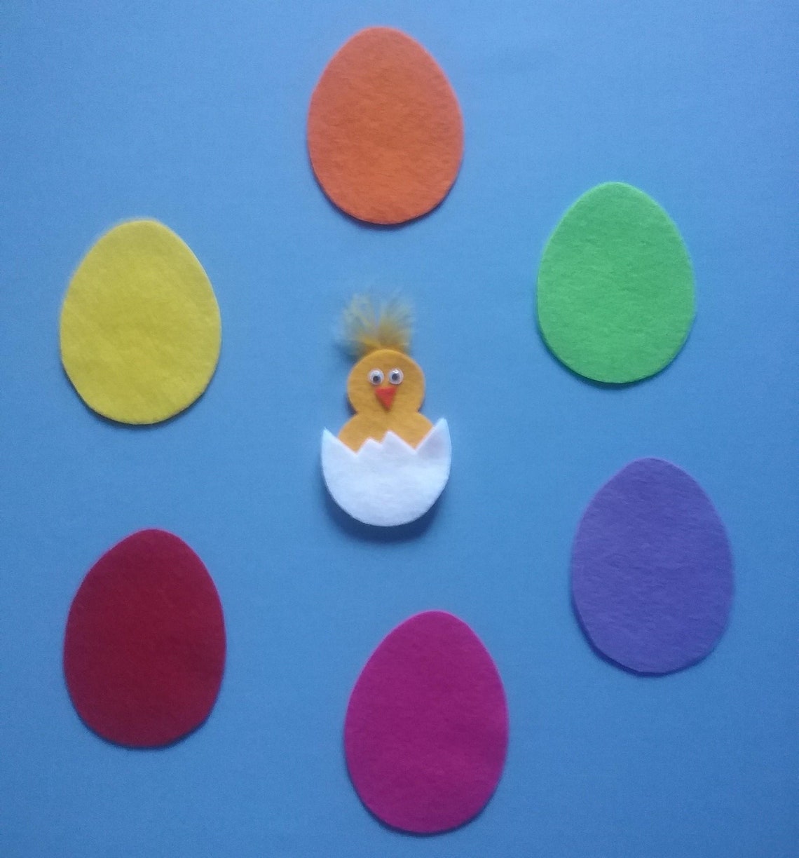 Little Chick Hide and Seek Colours Colors Game Felt Board Set | Etsy