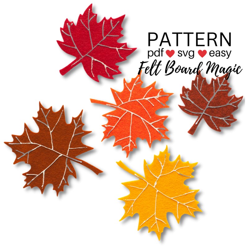 Five Little Leaves in the Tall, Tall Tree PDF SVG Felt Board Pattern ...