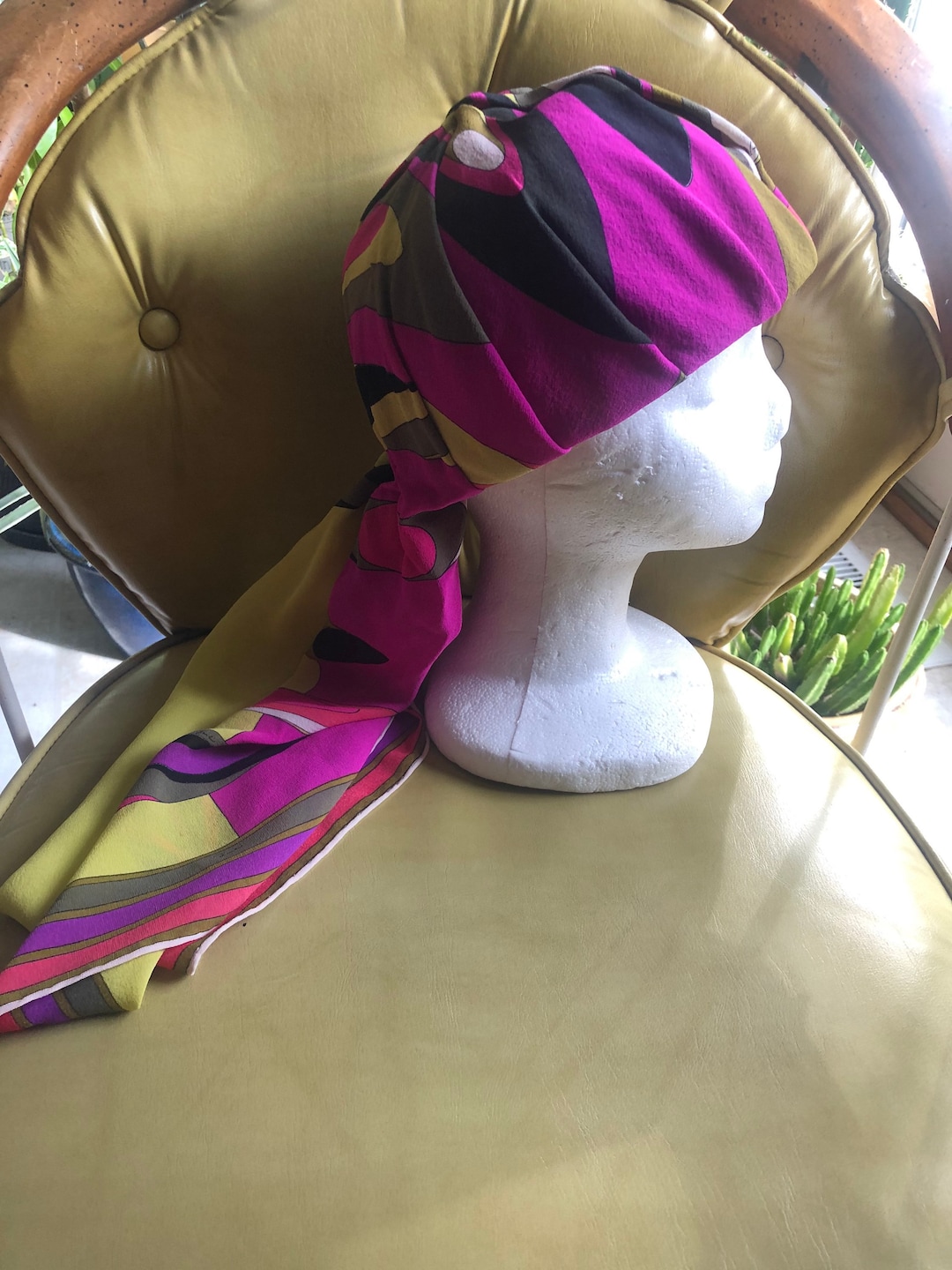 Custom Made Vintage Pucci Head Scarf Hat. Made by Ruth R. Diamond ...