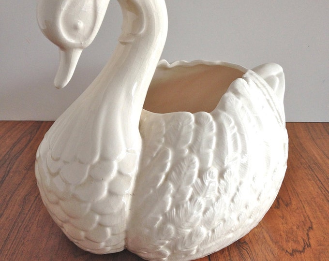 Fine Ceramic Swan Planter - Etsy