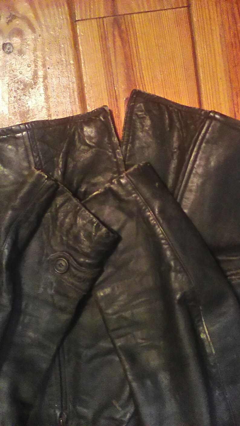 Vintage Destroyed Black Leather Motorcycle Jacket 1950s Sold as is Just ...