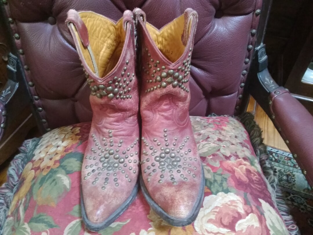 Botas cortas desgastadas con tachuelas Old Gringo para mujer, talla 10B ...