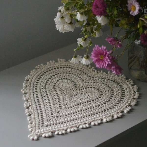 Crochet Heart Doily - Etsy