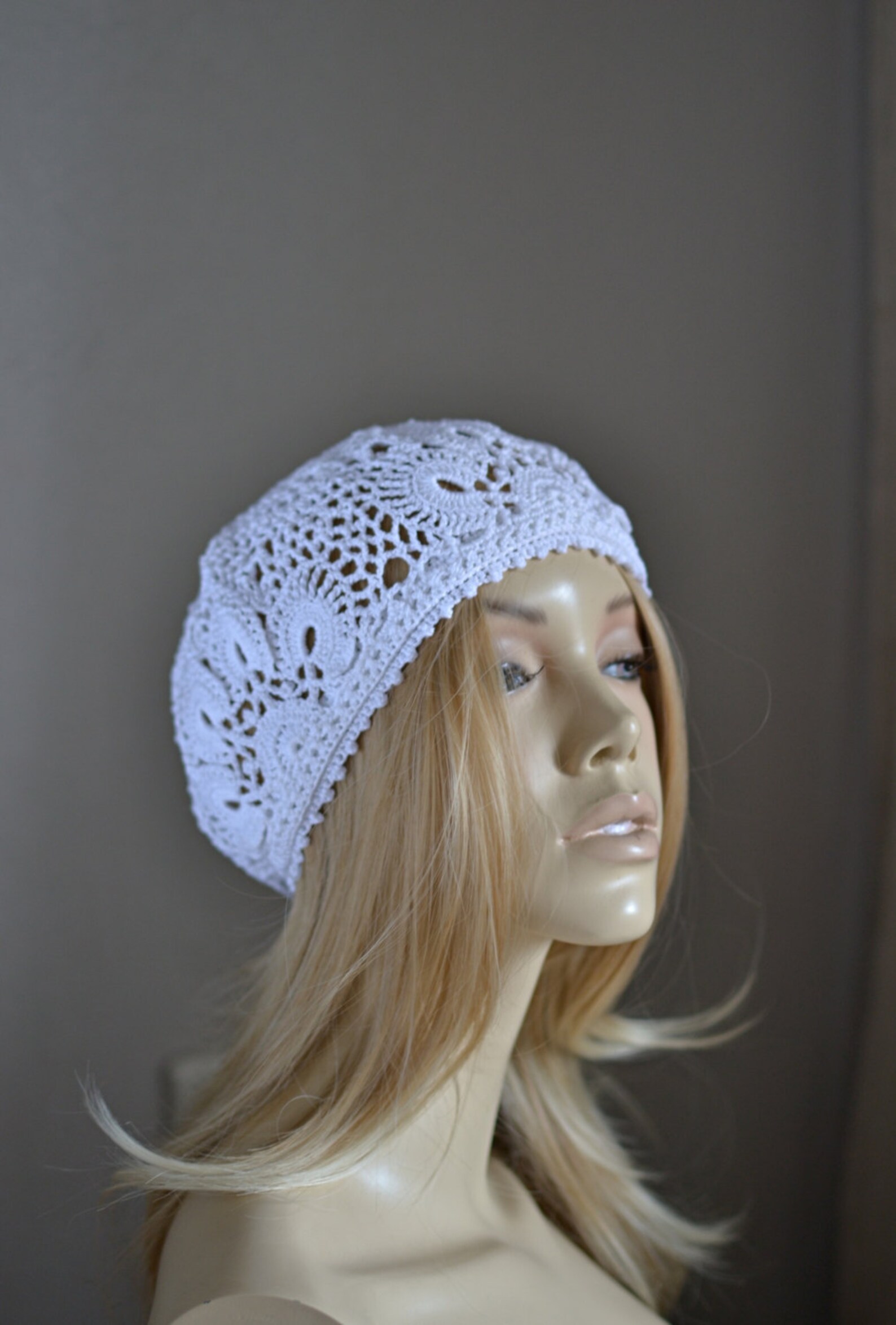 Lace Crochet Hats Crochet Flower Hat Crochet Lace Cap Summer Hat Women ...