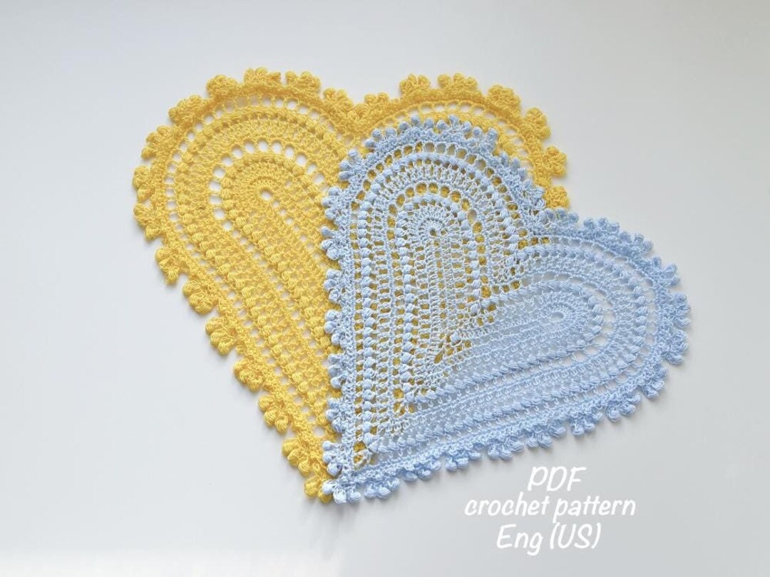 Heartlight Crochet Heart Pattern – Small Heart Doily – Instant Download ...