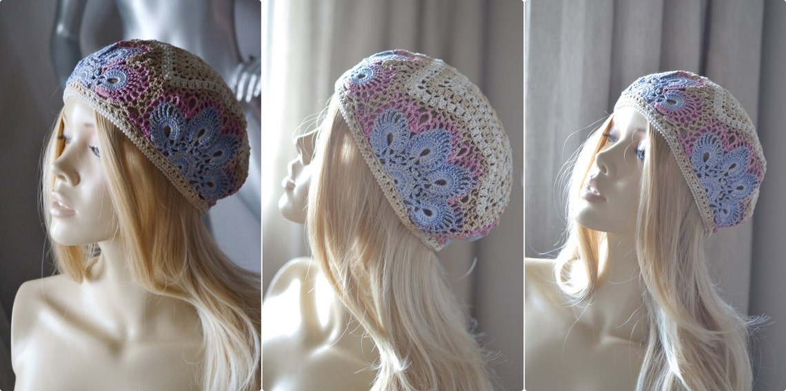 Crochet Beret Womens Crochet Hat French Beret Womens Hats Crochet ...