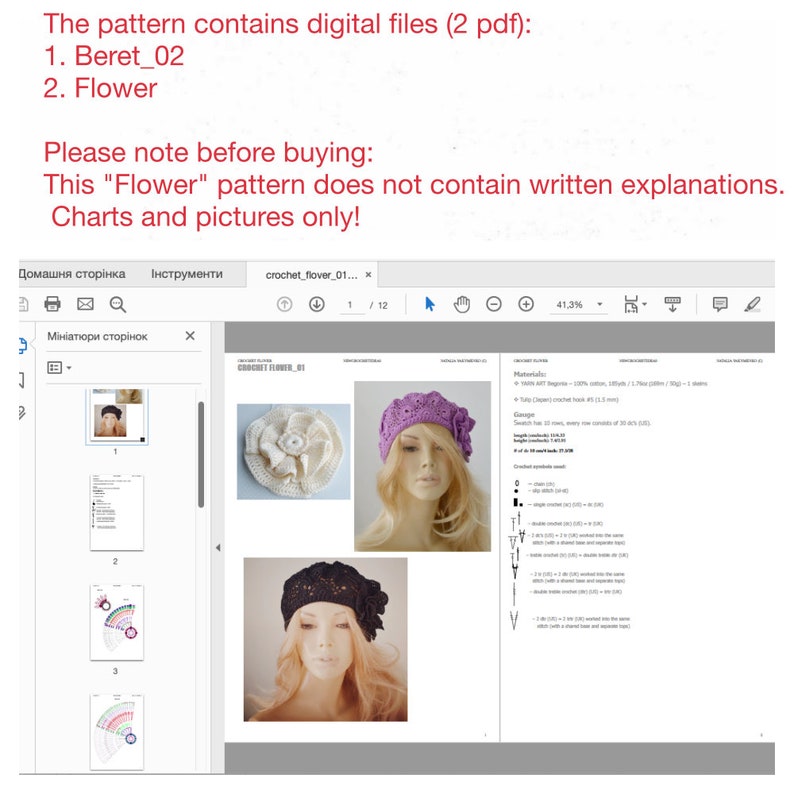 CROCHET HAT PATTERN Pattern Pdf Patterns Berets Crochet Cap - Etsy