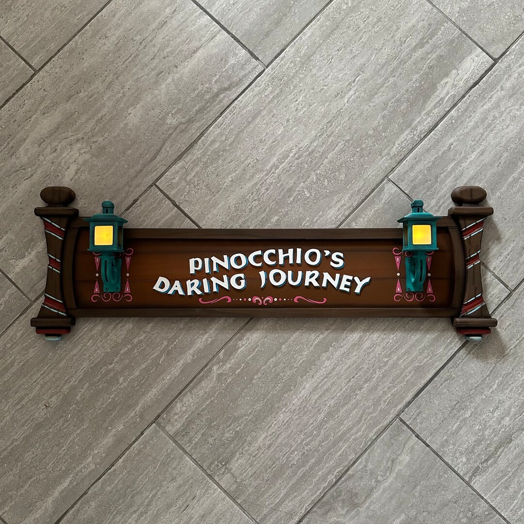 Pinocchio Ride Sign With Led Lanterns Made to Order 32x10 - Etsy