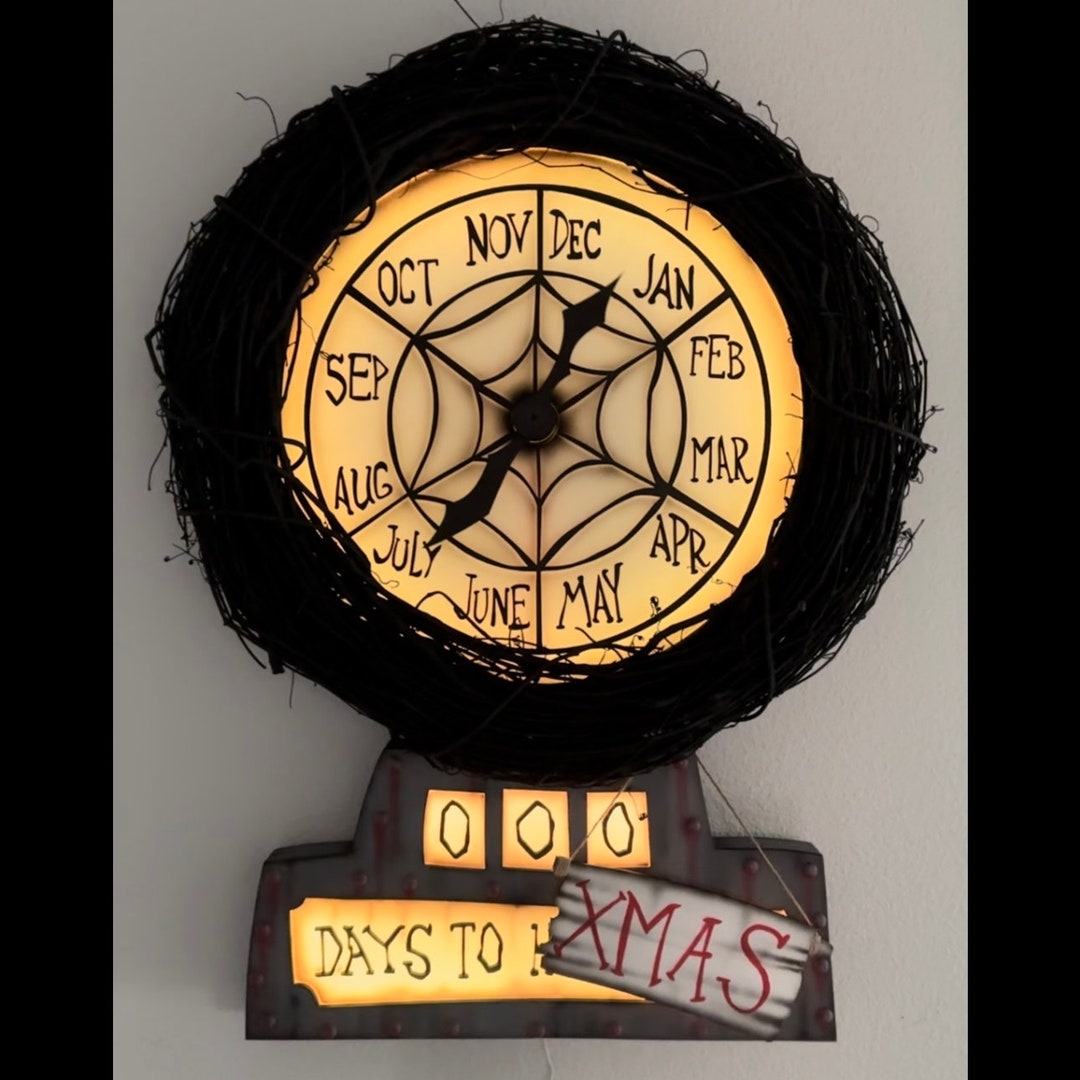 Custom Nightmare Before Christmas Clock 32” With Lights and Working ...