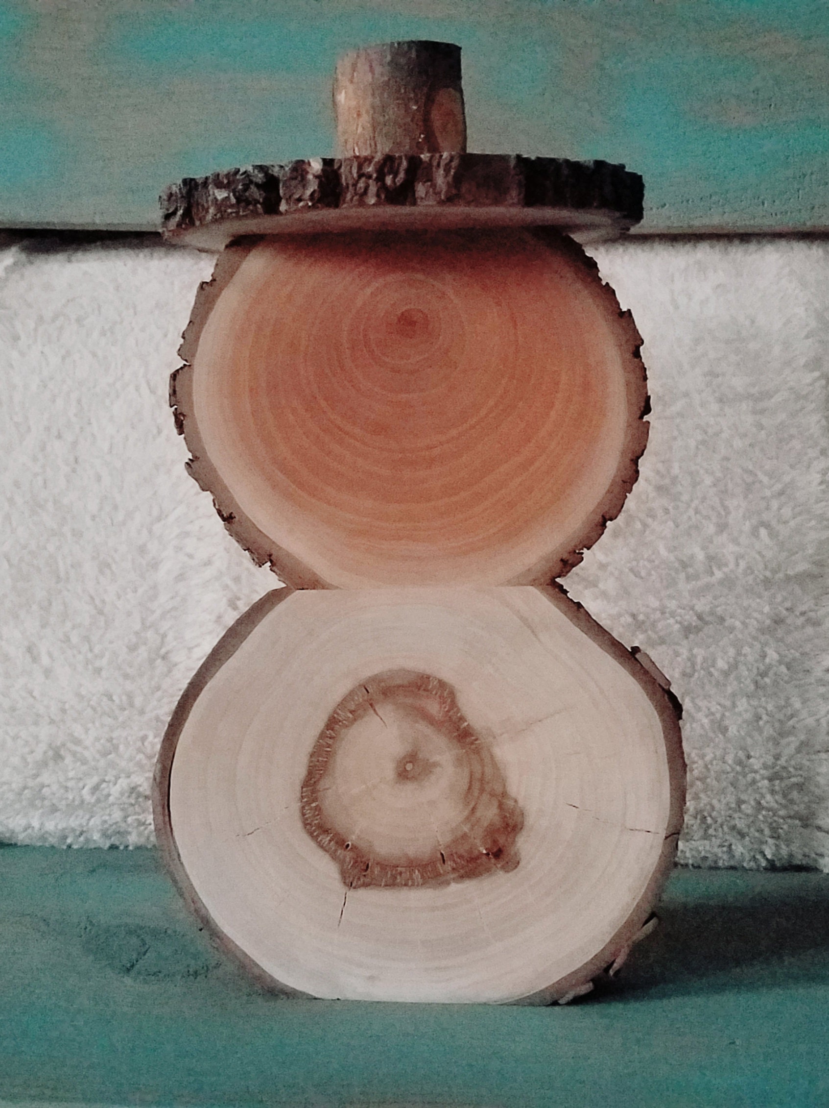 DIY Handcrafted Wooden Log Snowman - Etsy