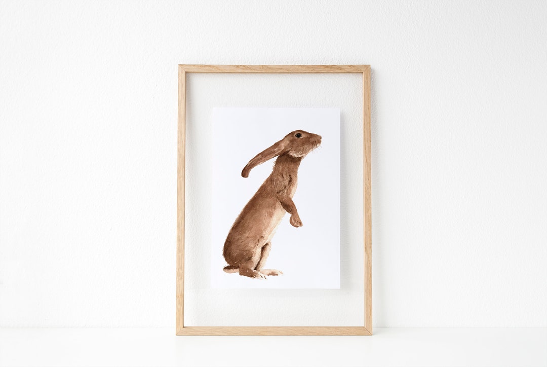 DIGITAL FILE Watercolor Rabbit Poster, Hare Poster, Kids Nursery Wall ...