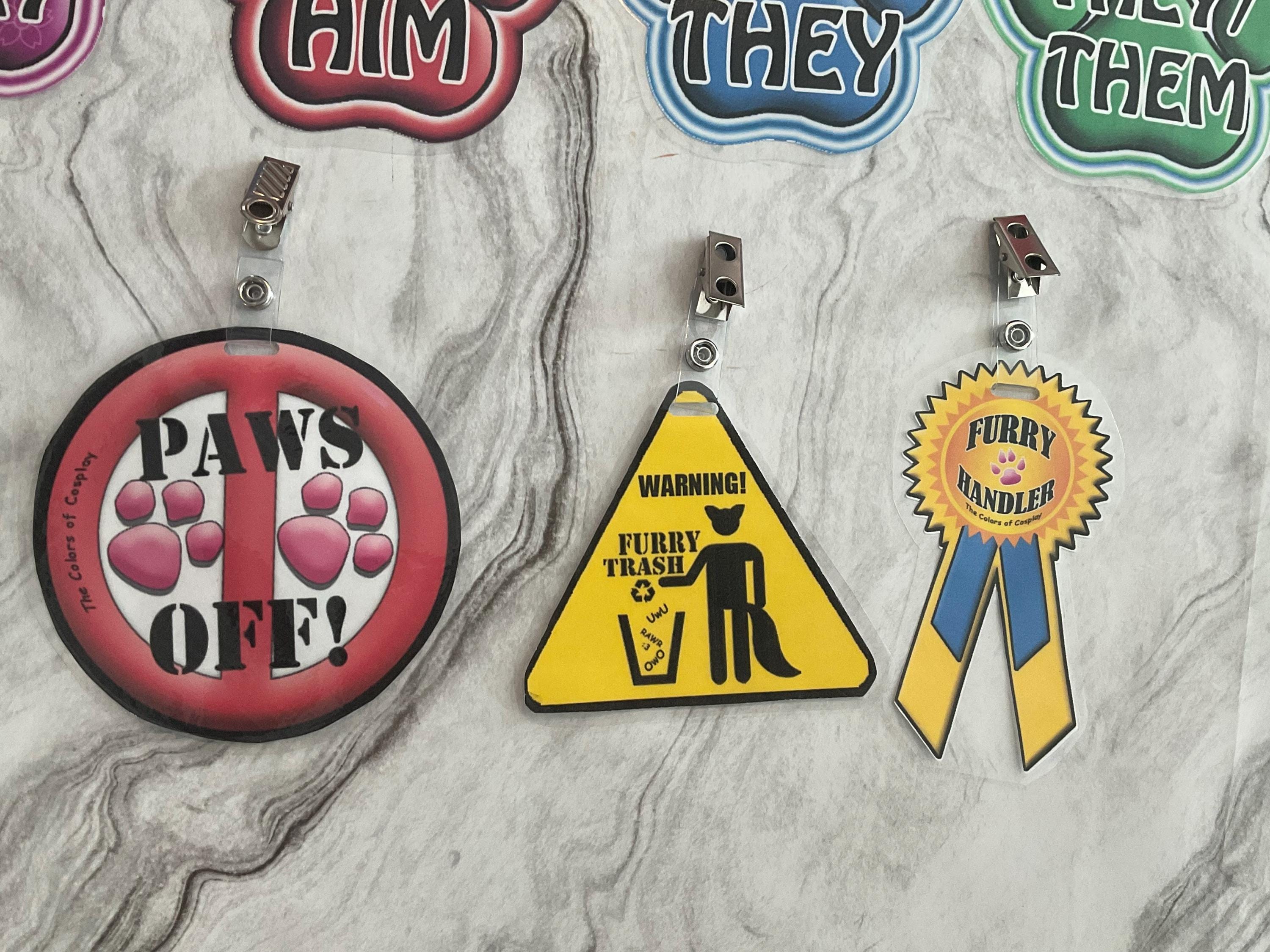 Furry Pride Pronoun and ID Sign Badges - Etsy