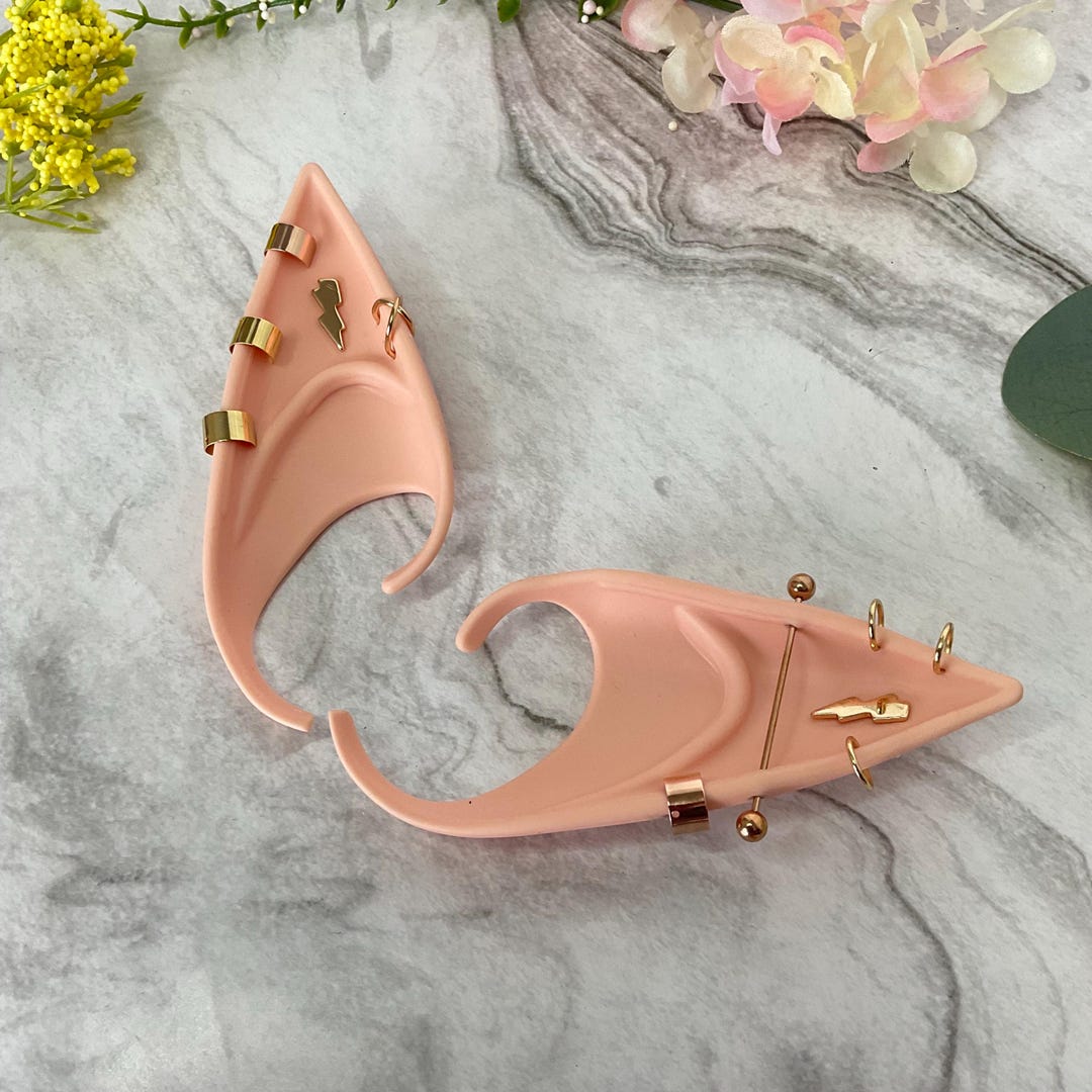 FAIR IVORY Long Gold Ear Cuff Simple Industrial Piercing Decorated ...