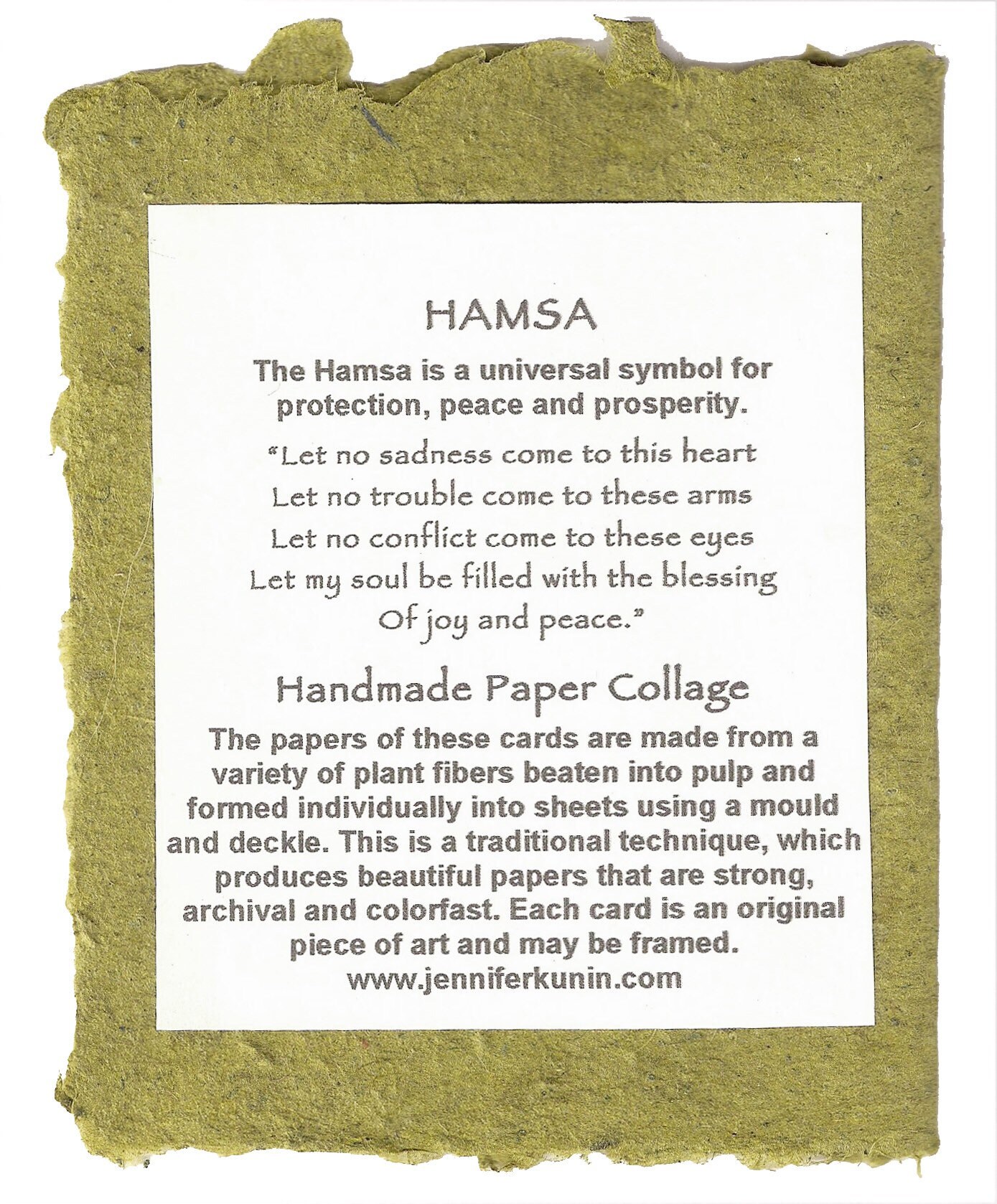 Hamsa Card Handmade Paper Collaged Card - Etsy
