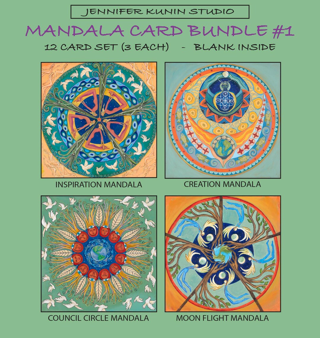 Mandalas Card Bundle #1 Set of 12 Cards - Etsy