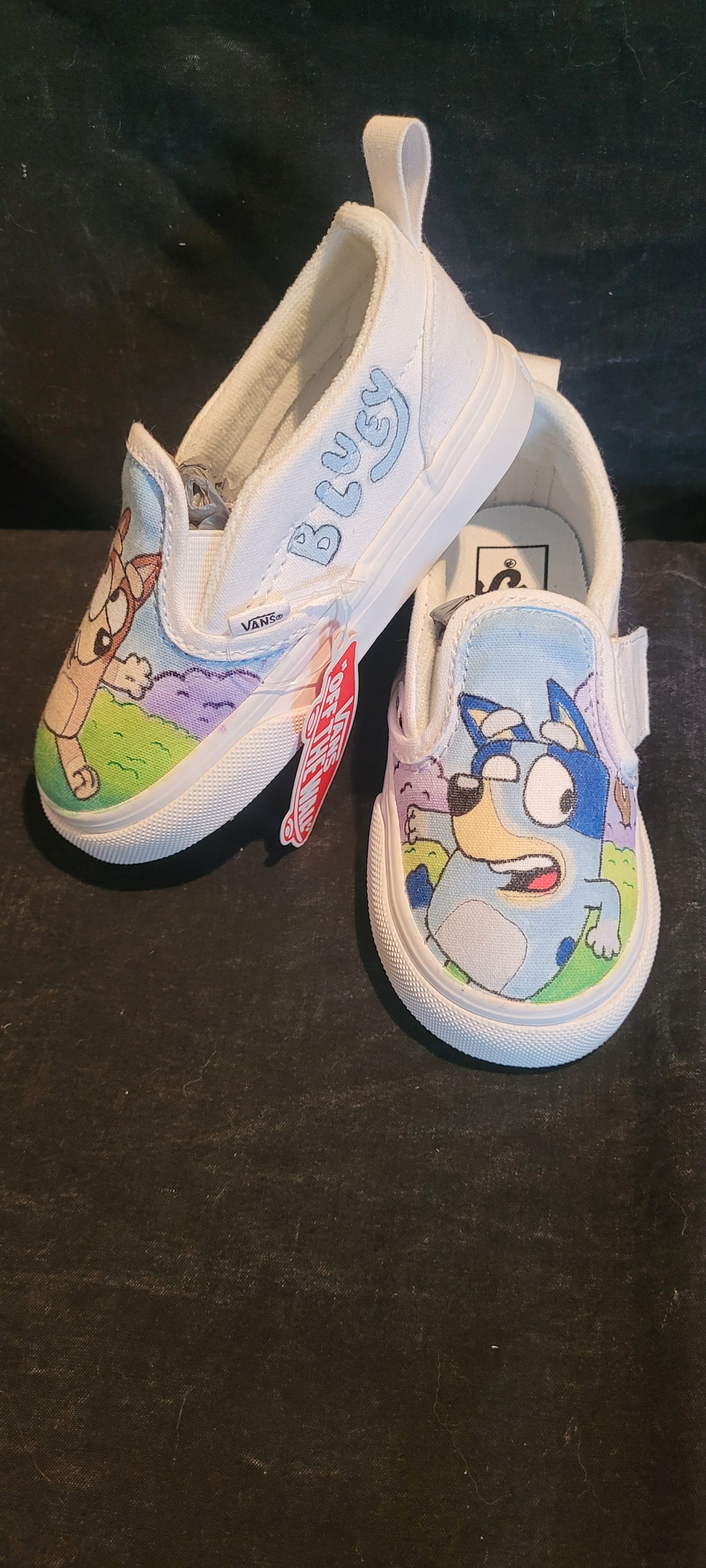 Blue Heeler Shoes, Cartoon Blue Heeler Hand Drawn Shoes - Etsy