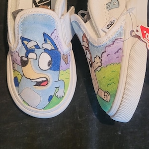 Blue Heeler Shoes, Cartoon Blue Heeler Hand Drawn Shoes - Etsy