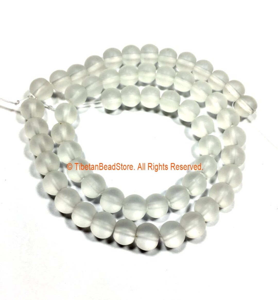 8mm Matte Crystal Round Beads - 1 STRAND Round Beads - 15 Inches Approx ...