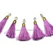 5 TASSELS Light Purple Tassels With Gold Toned Brass Caps - Quality ...