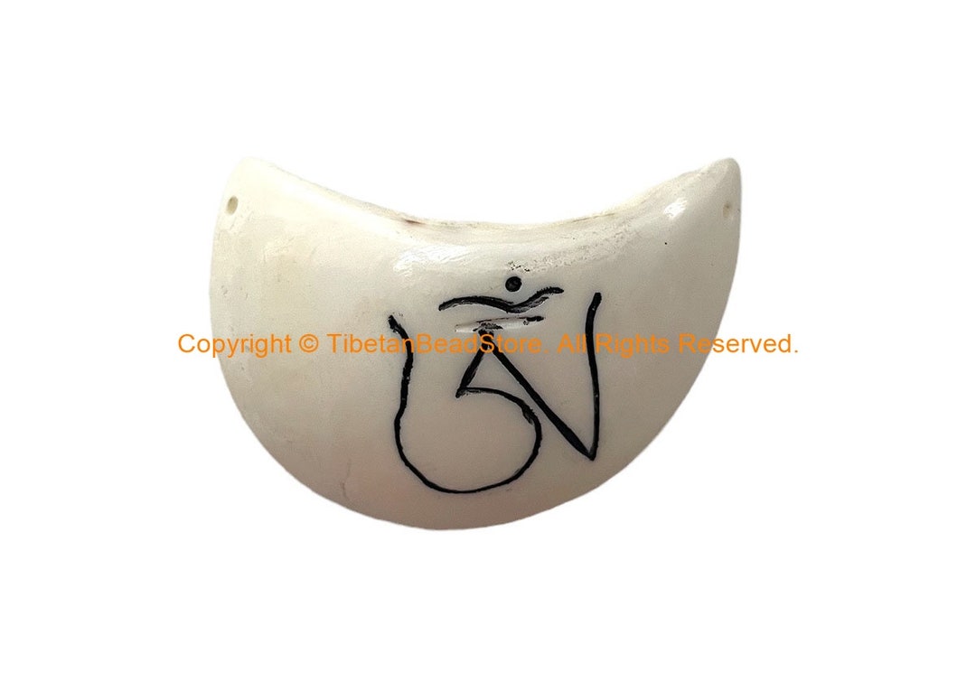 Ethnic Tribal Tibetan OM Mantra Naga Conch Shell Crescent Moon Design ...