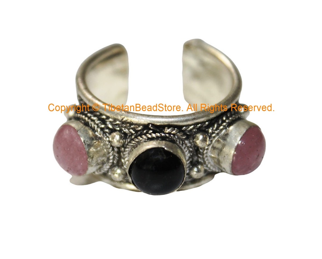 Tibetan Adjustable 3 Stone Ring Handmade Ethnic Tibetan Ring Boho Ring ...