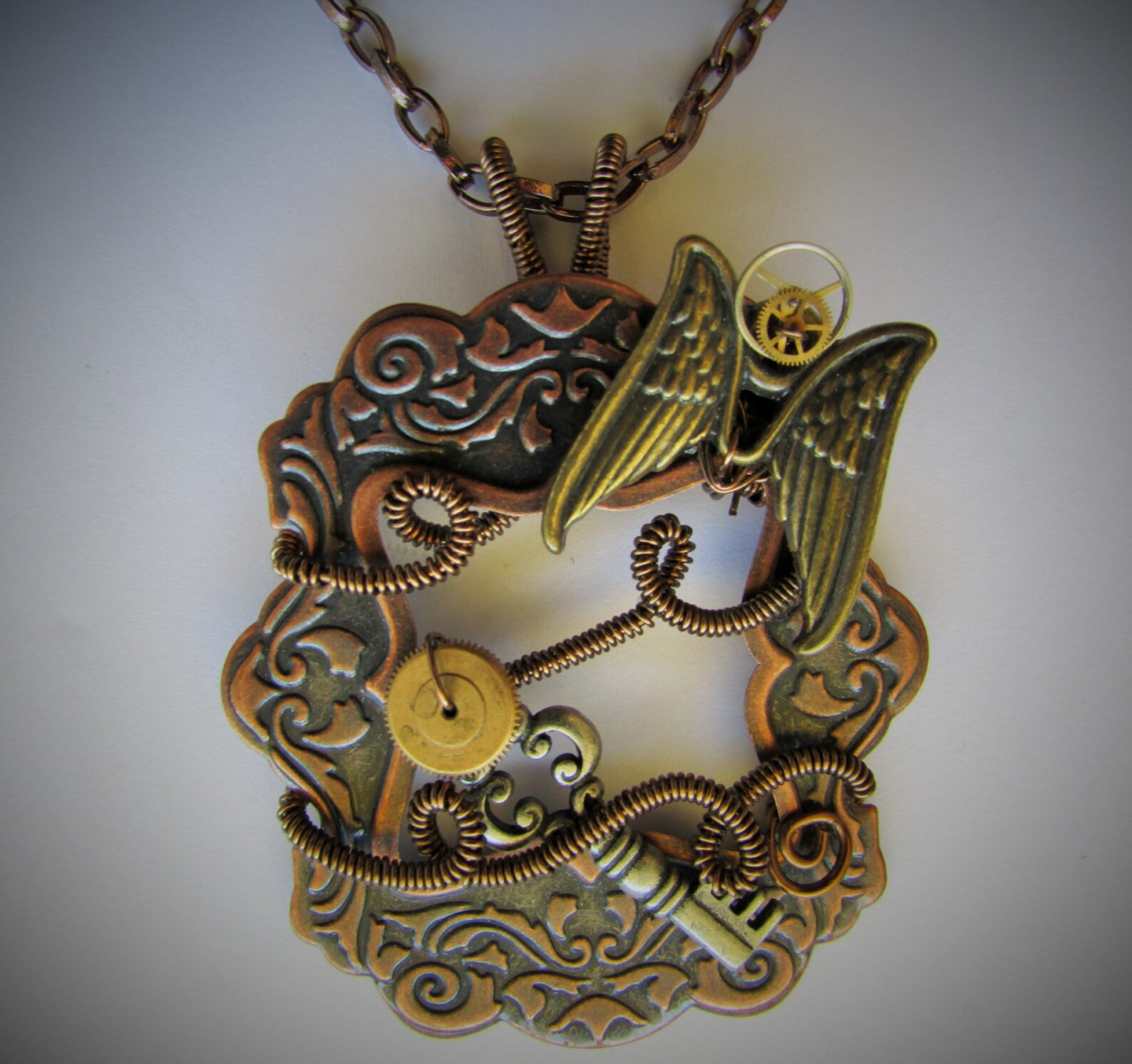 Steampunk Angel Statement Necklace - Etsy