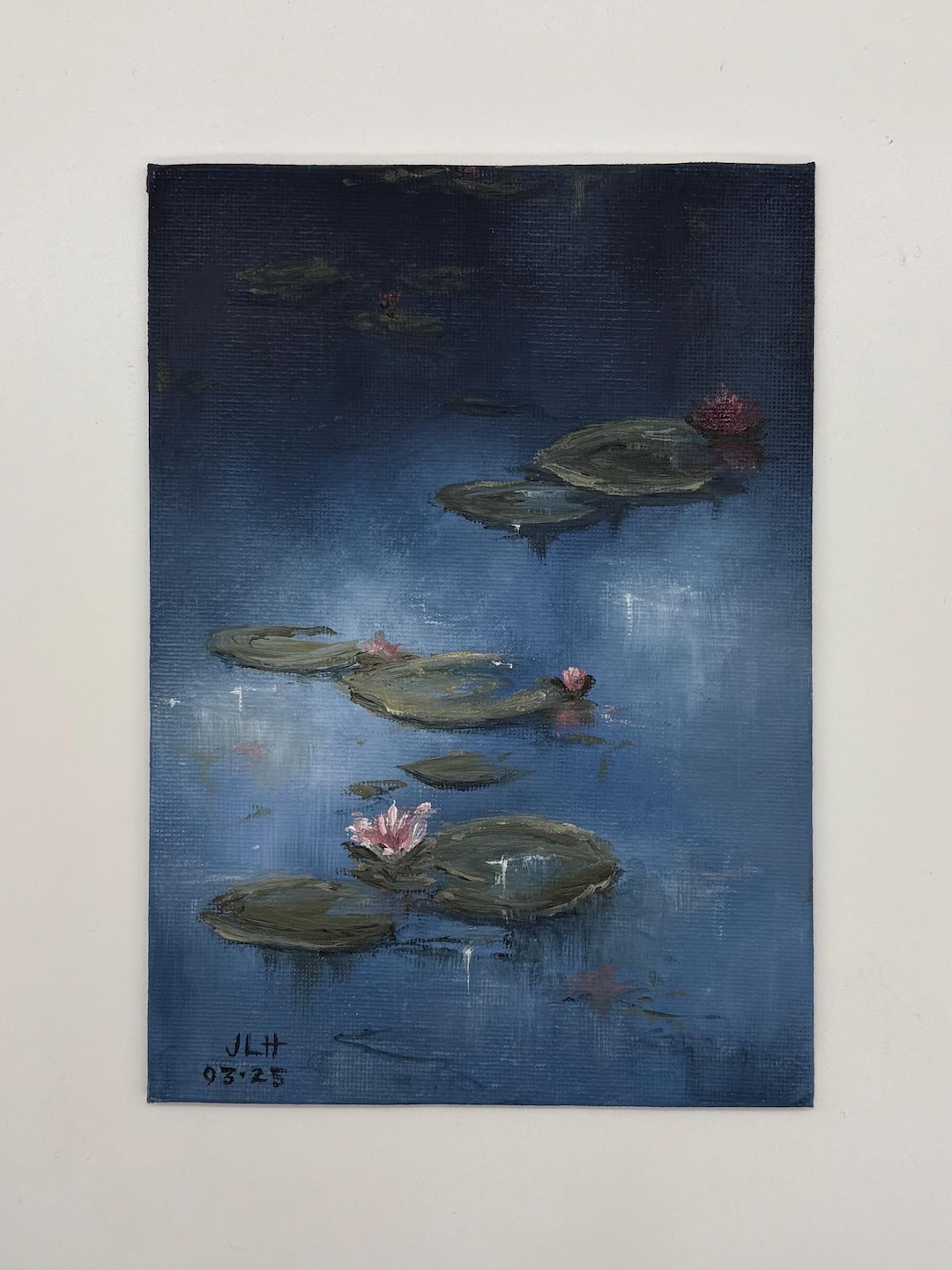 Monet Inspired Impressionist Water Lilies Original Oil Painting Wall ...