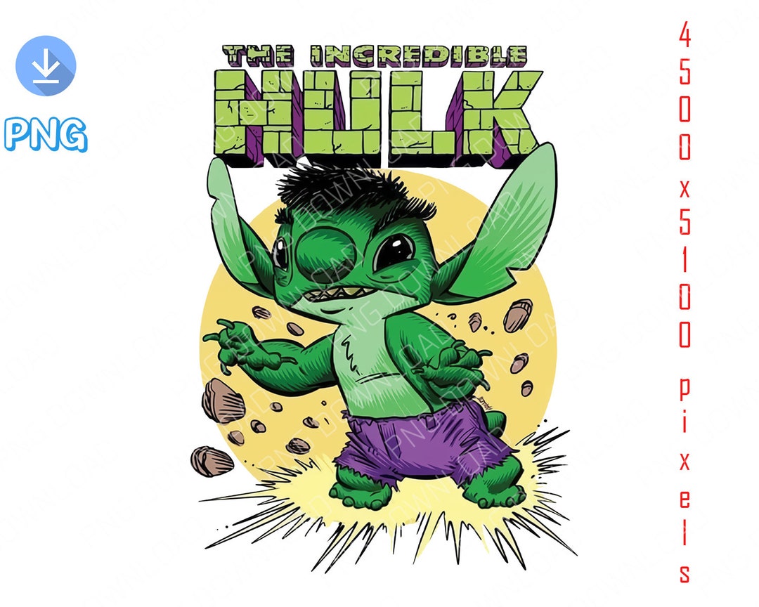 Stitch as Hulk Dowload File Png - Etsy