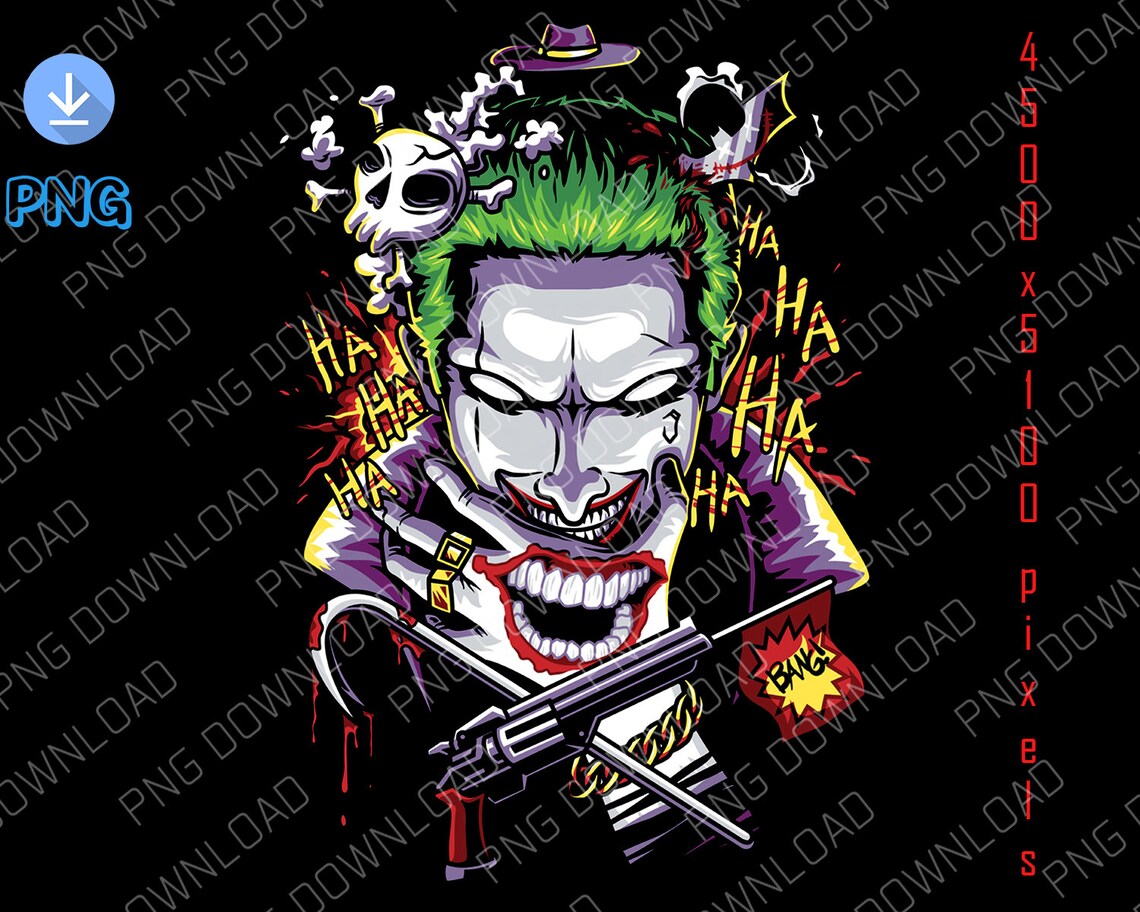Sticker Joker Design Dowload File Black Background - Etsy