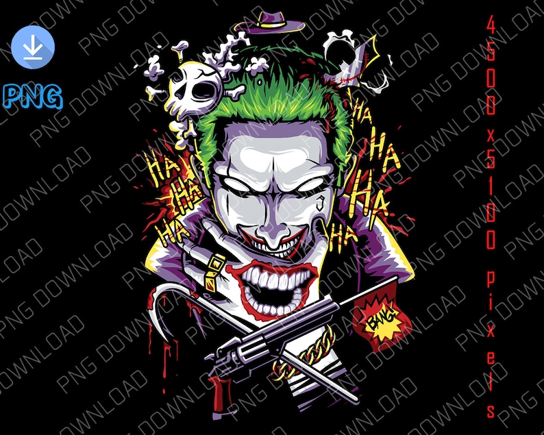 Sticker Joker Design Dowload File Black Background - Etsy