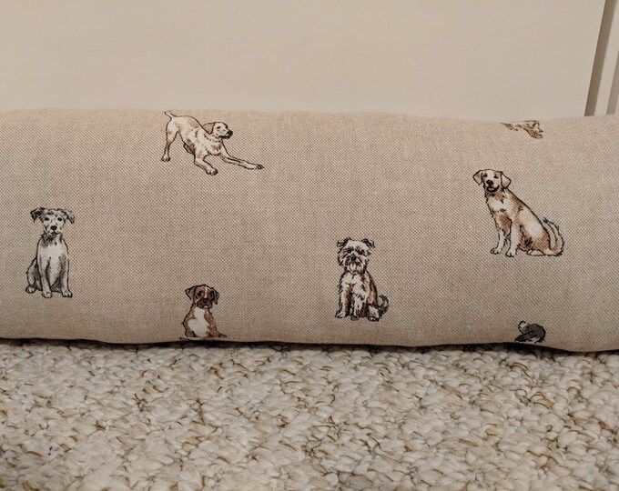Dog Print Draught Excluder | Handmade 90cm Door Draft Stopper - Etsy UK