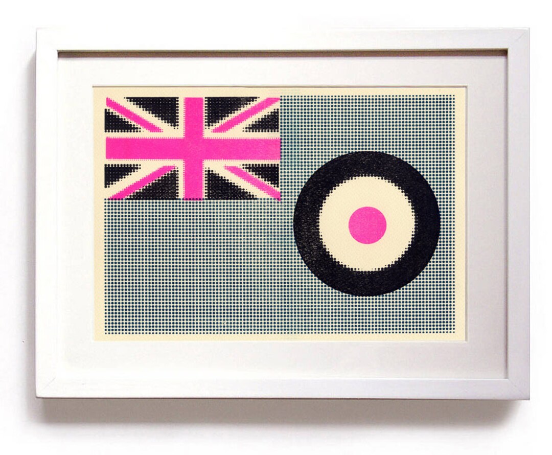 3 Colour Riso Halftone MOD Flags Using Pink, Blue and Black Inks - Etsy