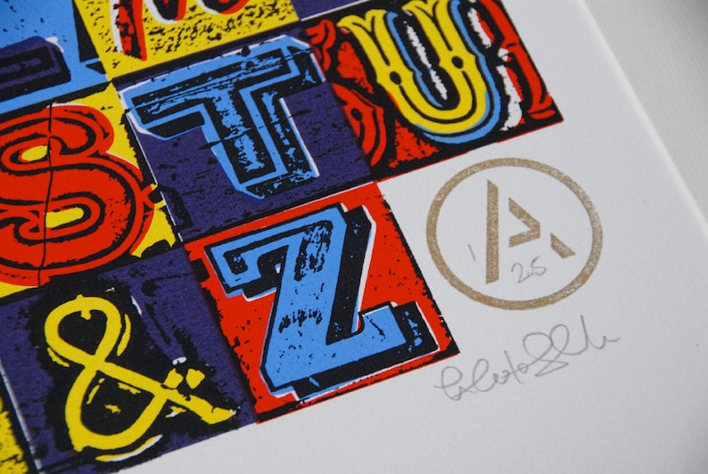 A - Z Vernacular Alphabet 5 Colour Limited Edition Screenprint - Etsy
