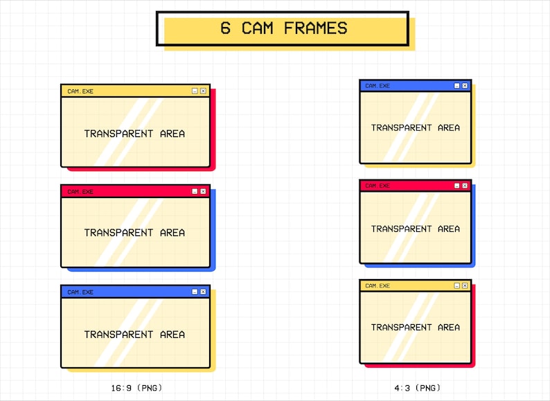 Animated Twitch Stream Overlay: Retro 90s Colorblock Theme (digital ...