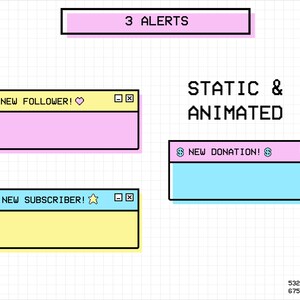 Animated Twitch Stream Overlay Package - Pastel Colorblock Windows ...