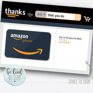 Amazon Themed Thank You Card Perfect for Attaching a Gift Card, Unique ...