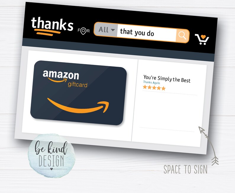 Amazon Themed Thank You Card Perfect for Attaching a Gift - Etsy