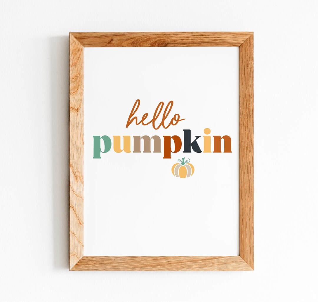 Fall Decor, Hello Pumpkin, Cute Fall Art Print, Fall Decor, Home Prints ...