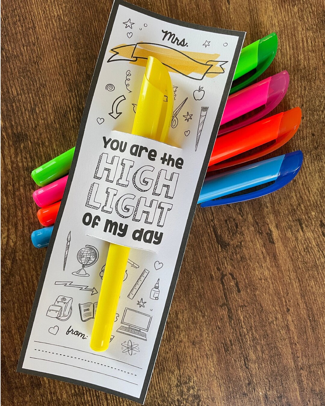 Teacher Appreciation, Highlighter, Useful Gift Valentine Teacher Tag ...