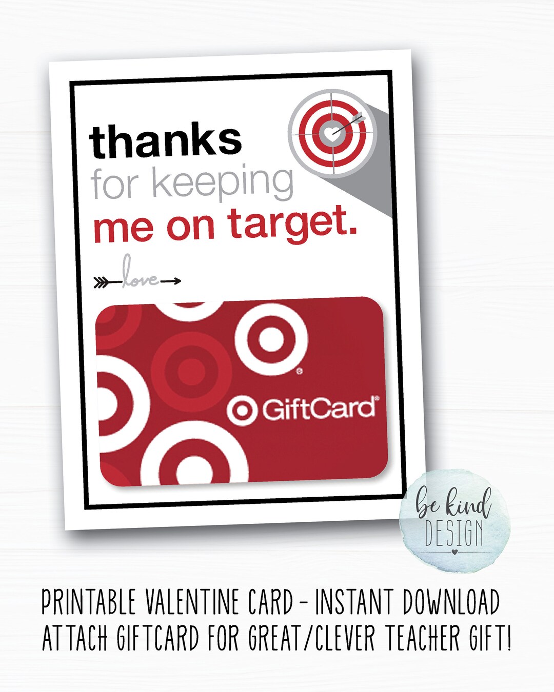 Teacher Appreciation, Gift Card Idea, Thanks for Keeping Me on Target ...