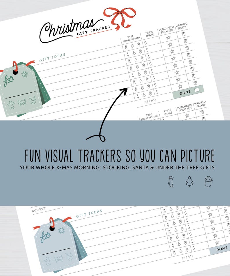 Detailed Christmas Gift Tracker | Organize, List, Budget, Visualize and ...