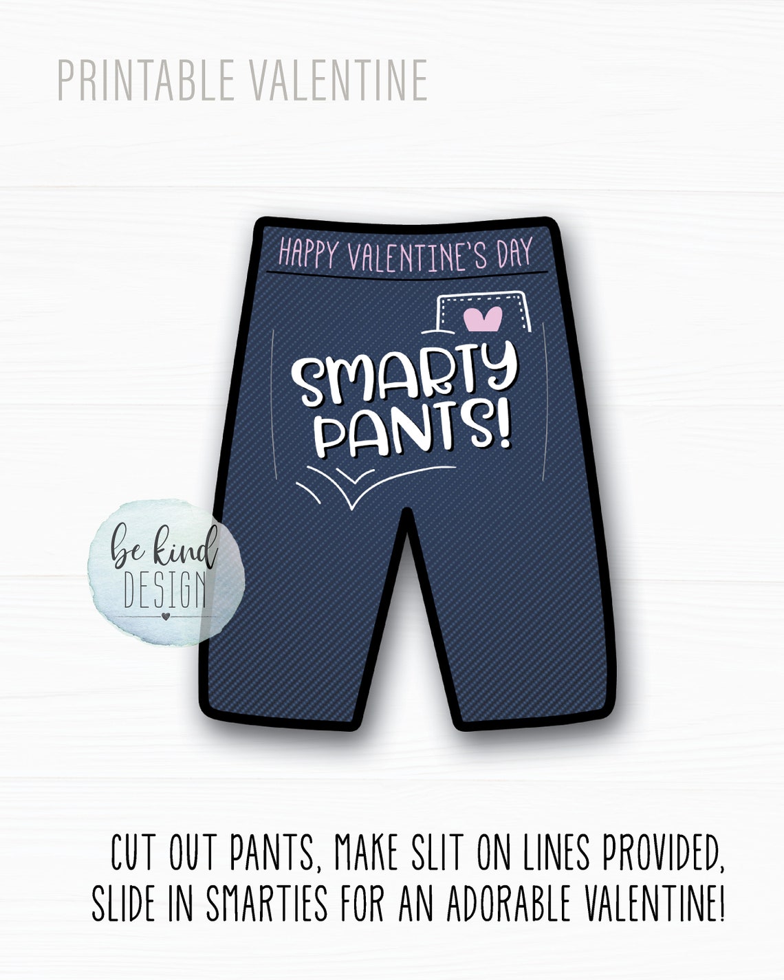 Smarty Pants Kids Valentines Smarties Candy Funny Treat for | Etsy