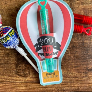 Bubble Valentine, Blow Pop Valentine Card, Printable, You Blow Me Away ...