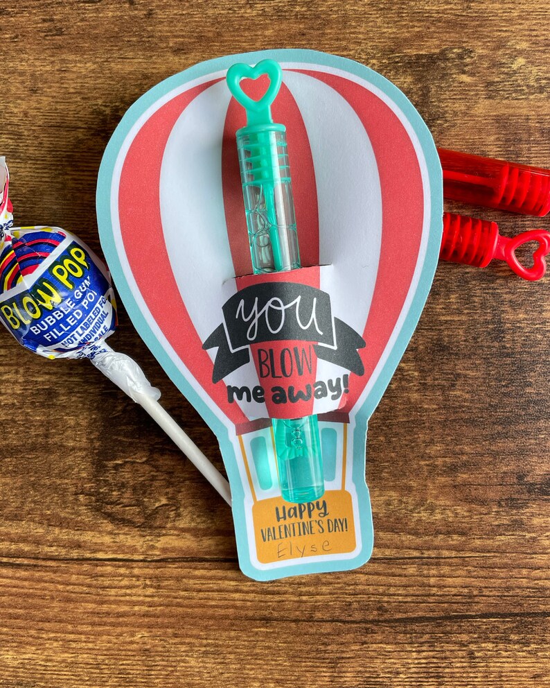 Bubble Valentine, Blow Pop Valentine Card, Printable, You Blow Me Away ...